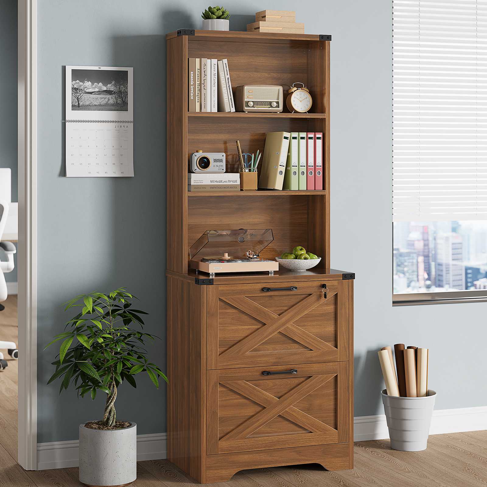SEDETA 2 Drawer File Cabinet with Lock Wood Filing Cabinet with Adjust